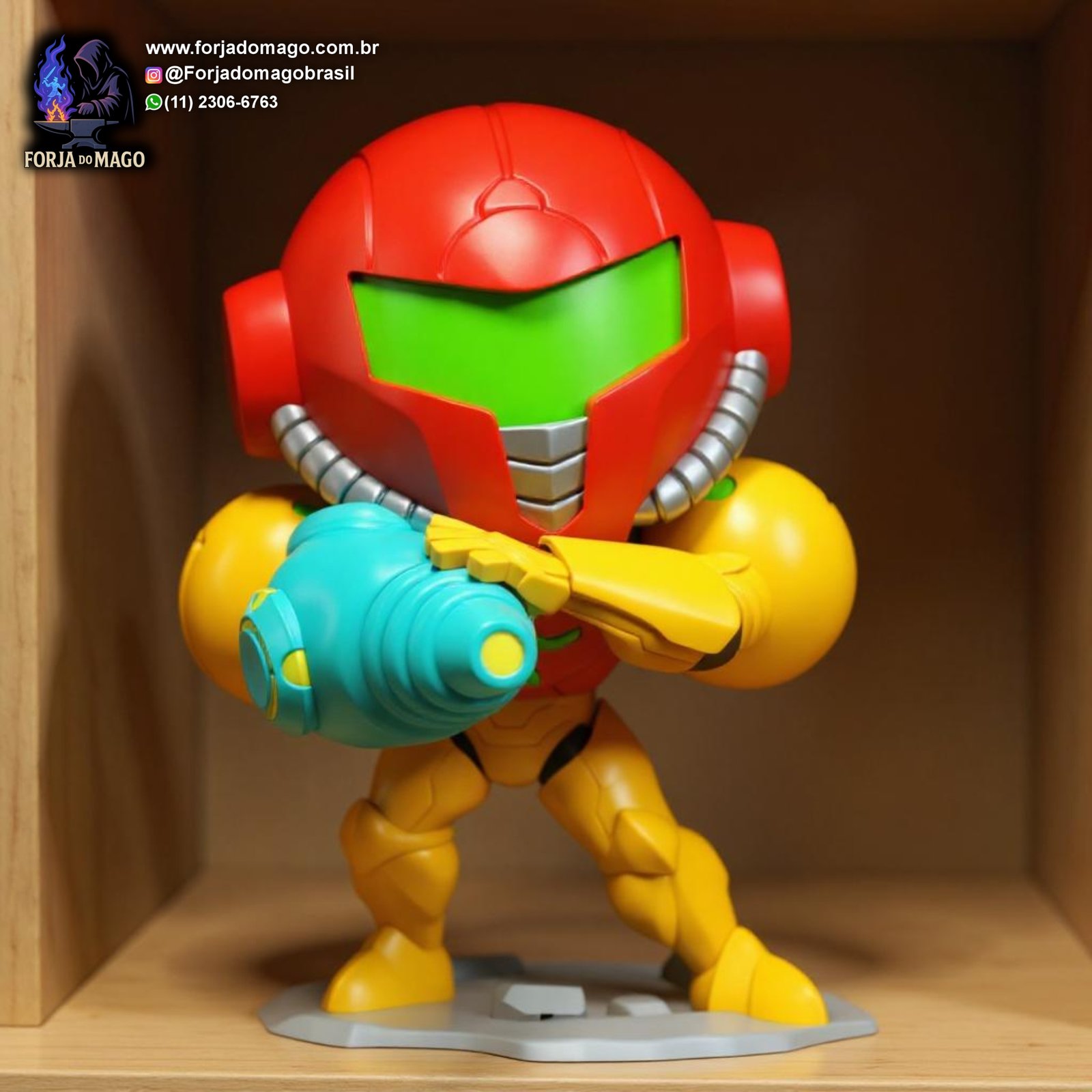 Metroid-Samus Aran Chibi Miniatura, Escultura, Action Figure Anime ...